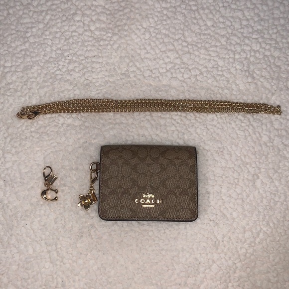 Coach | Bags | Coach Mini Wallet On Chain Micro Signature Canvas | Poshmark